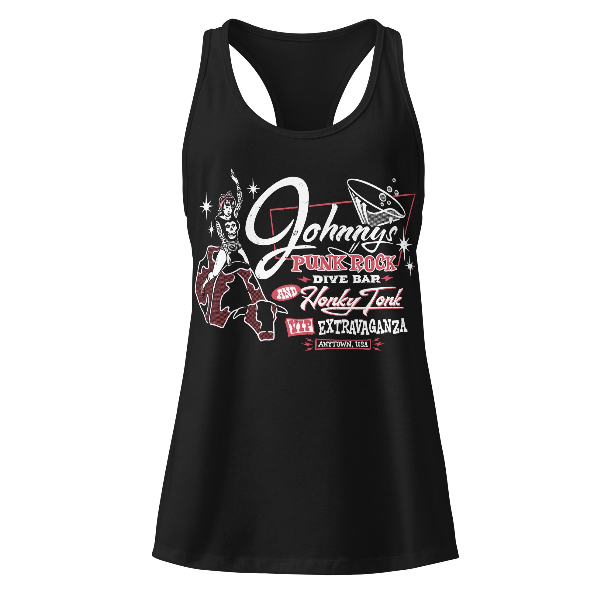 Johnny's Dive Bar - Mechanical Bull Girl Tank Top – Gnarly Magazine